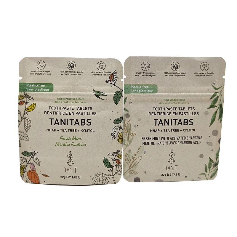 22g 45g Biodegradable Pouches Brown Kraft Paper Leakproof Reusable ...