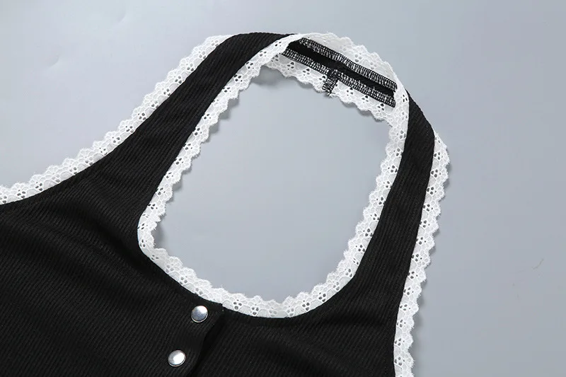 New Style 2021 Stylish U-shaped Lace Ribbed Camisoles Women Halter Tank ...