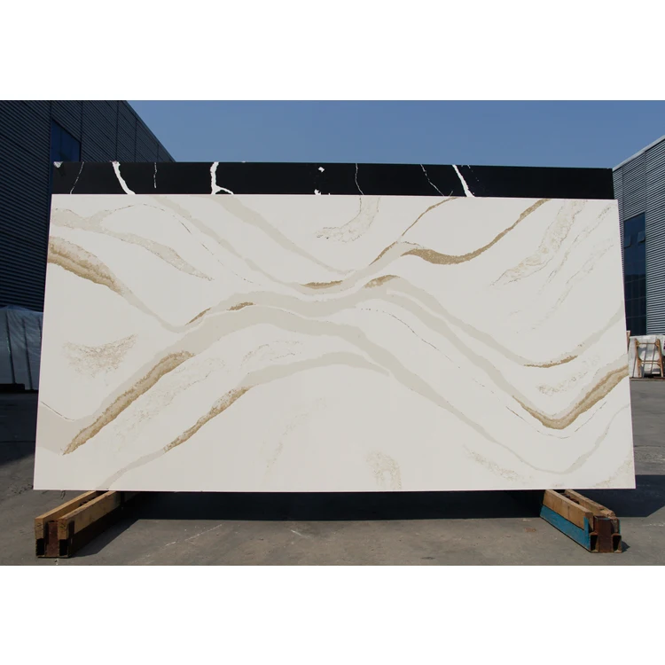 Luxury Quartz Calacata Slab China Quartzite Stone Polished White Quartz ...