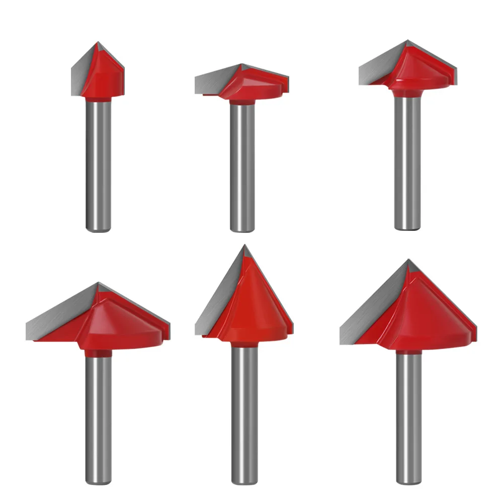 Factory Hot Sale 90 Degrees 6mm Shank Woodworking V Grooving Router ...