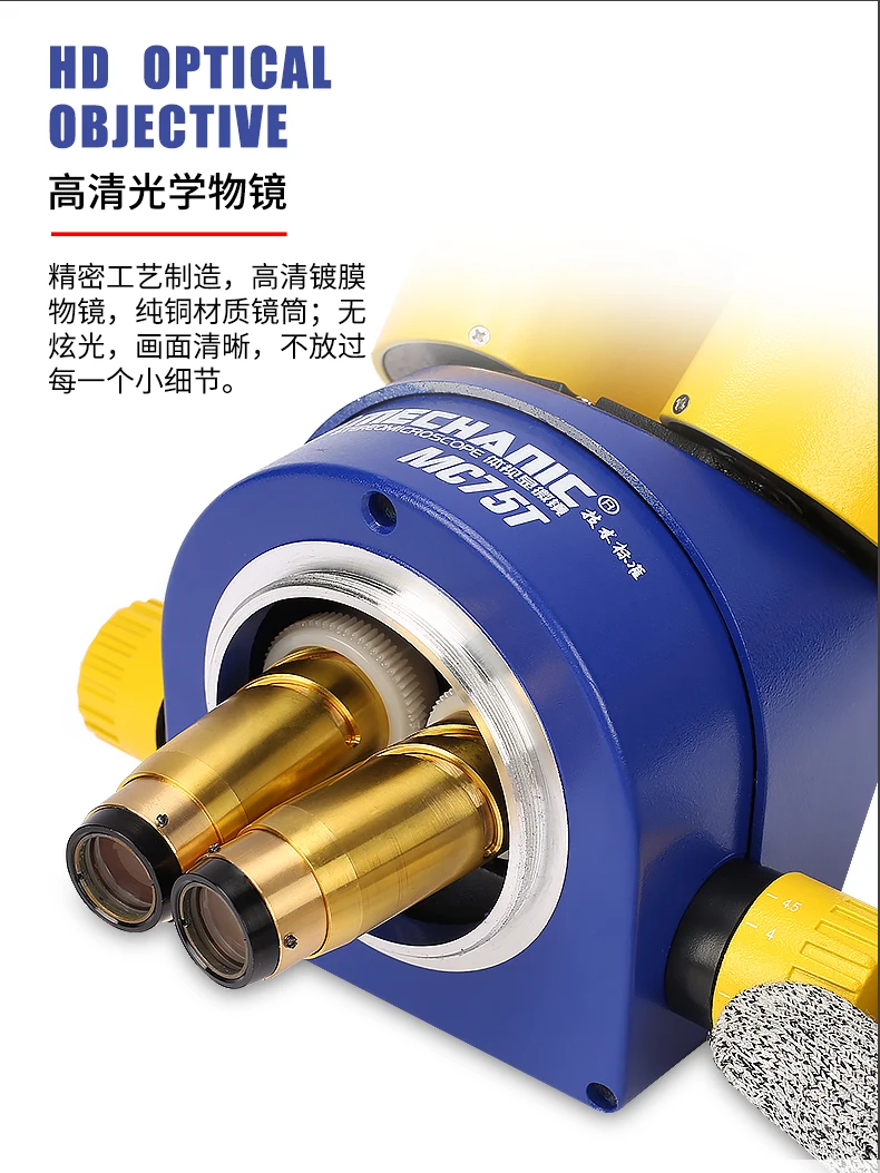 Mechanic MC75T-B3 Triocular Stereo Microscope for PCB Repair