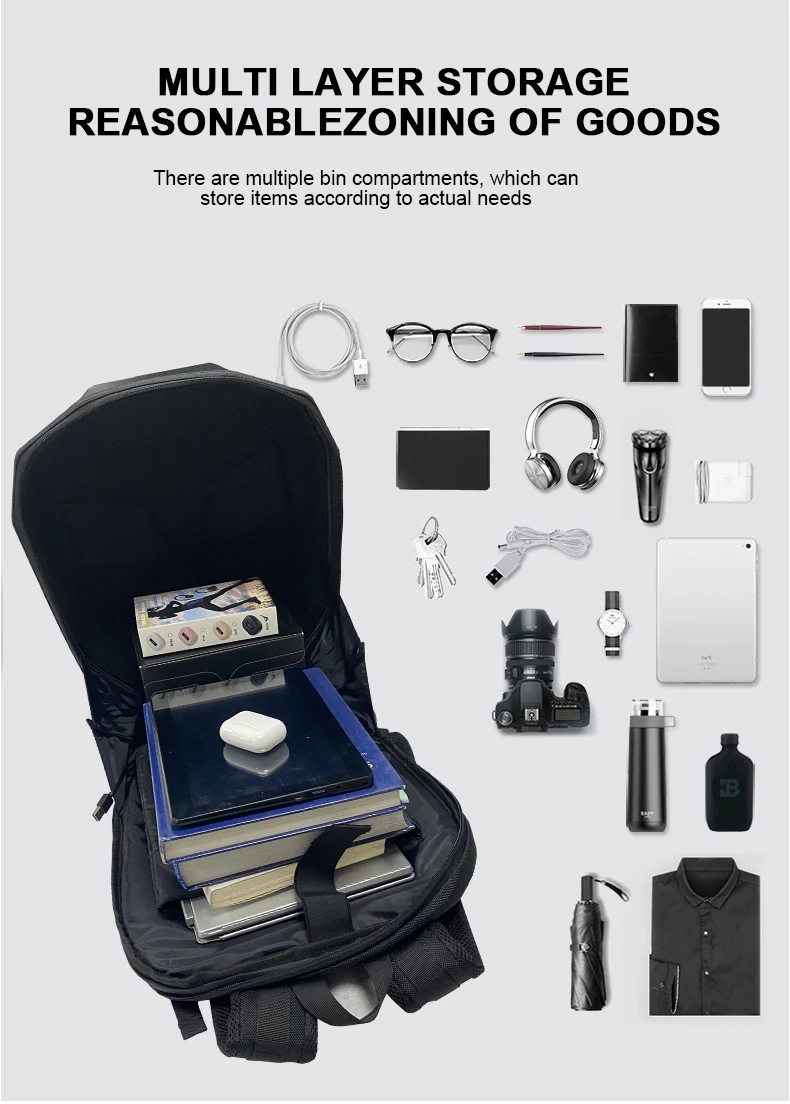 Crelander Led Backpack Bluetooth Waterproof Hard Shell Design Cool Eye ...