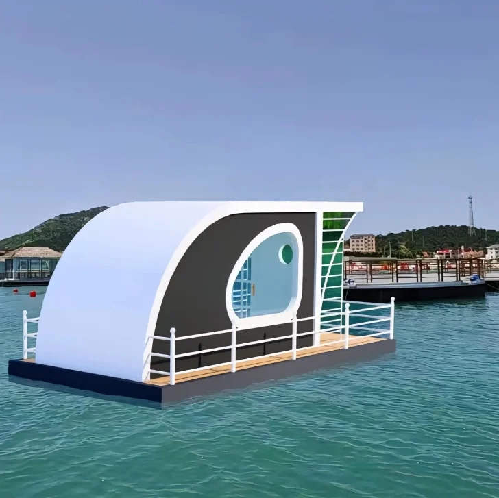 Luxury Floating Pod for Water Homestays Modern Boat House and Relaxing ...