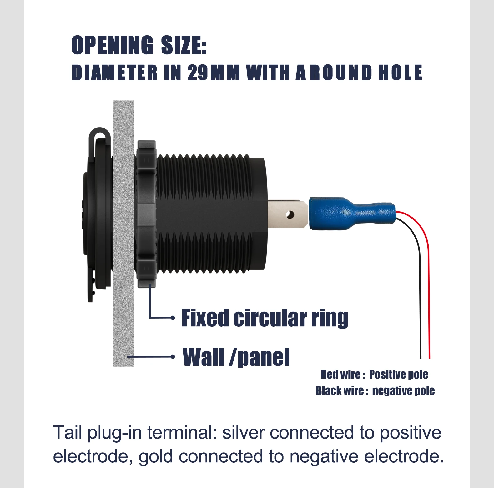 Flush Mounted Socket Usb 24v Rv Power Outlet Panel Waterproof Panel ...