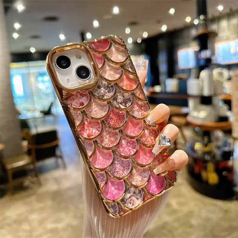 Luxury Glitter Mermaid Fish Scale Pattern Phone Case For Iphone 13 Pro ...
