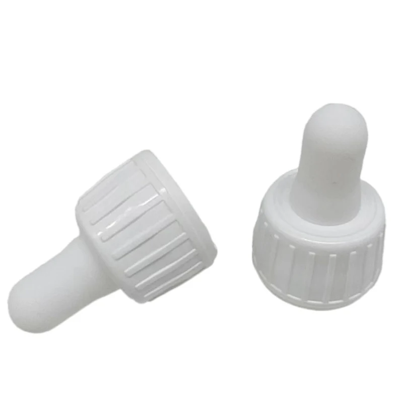 28mm White Plastic Tamper Evident Dropper Cap With Glass Dropper For Amber Syrup Bottle - Buy ...