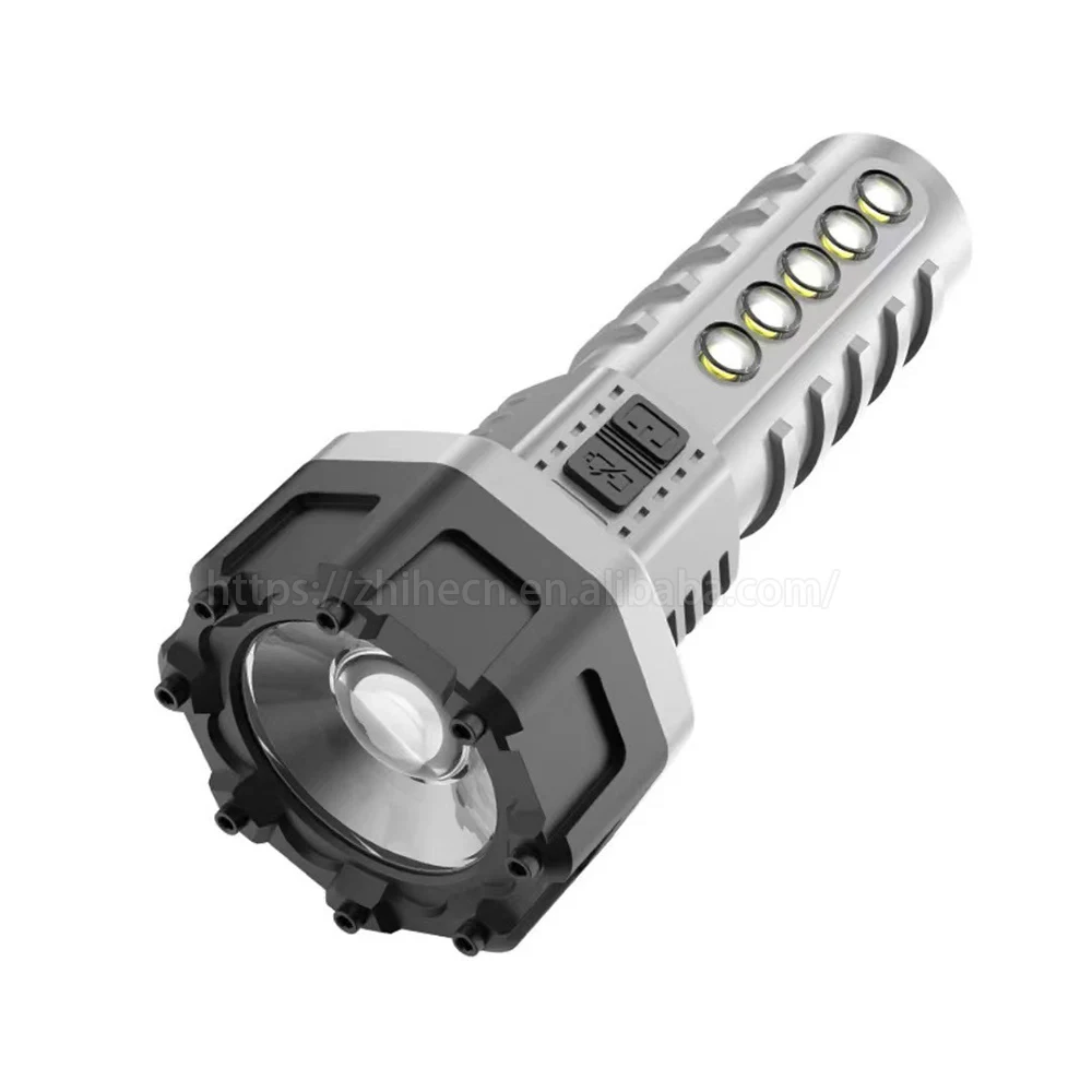 New 2024 Waterproof Dual Light Source Flashlight Usb Rechargeable Cob ...