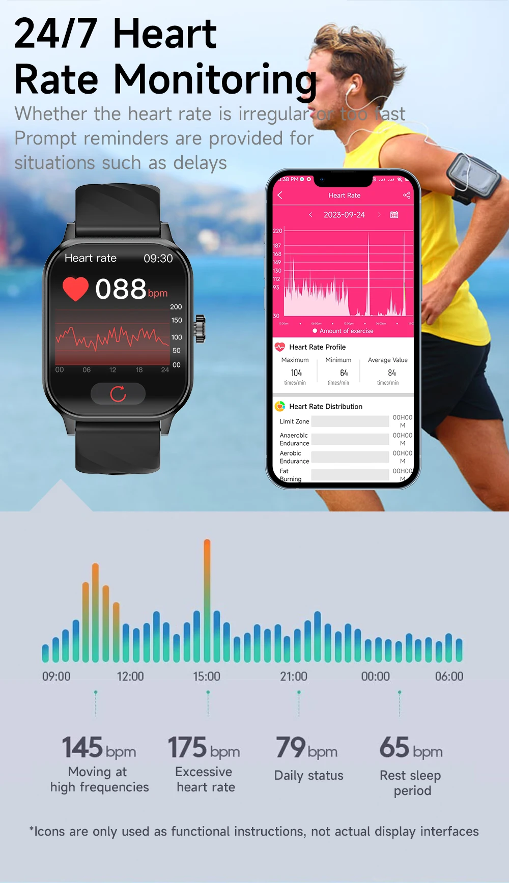 2024 NEW Fashion Smart Watch Hombre Relojes Inteligentes BT Call Health ...