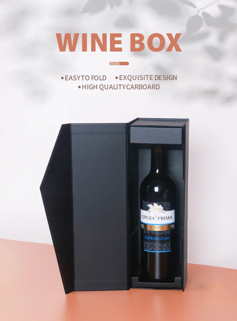 Luxury Custom Packaging Cardboard Folding Single Wine Bottle Boxes ...