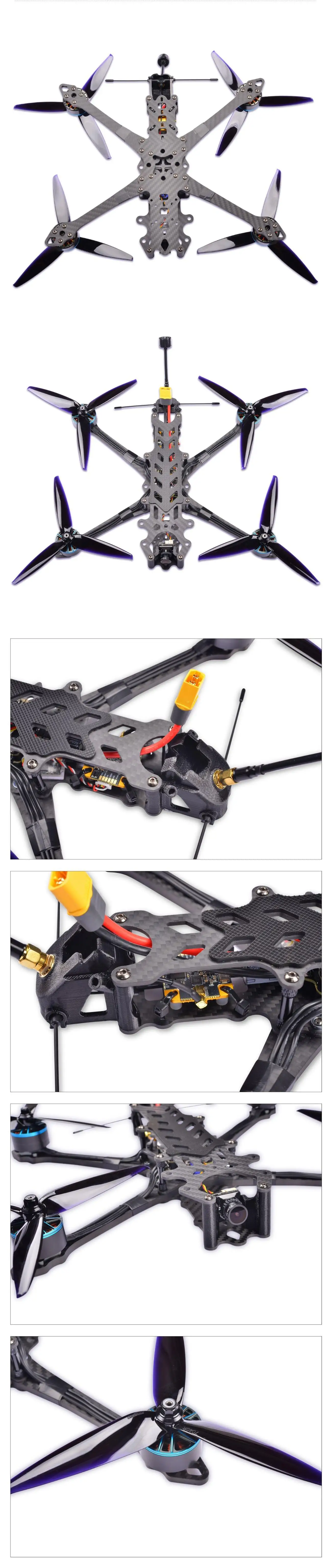 MARK4 7-inch Cross-rack UAV FPV Carbon Fiber Racing Flower Flying ...