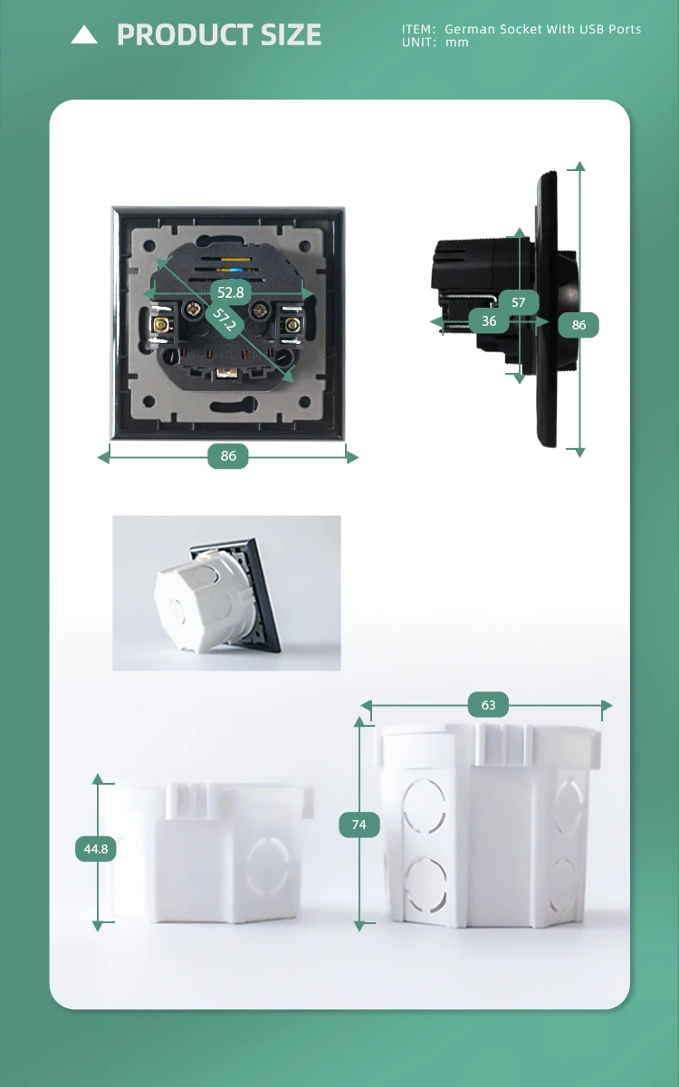 S Series Wall Mounted Germany Gold Plugs Sockets With Dual USB a Ports ...