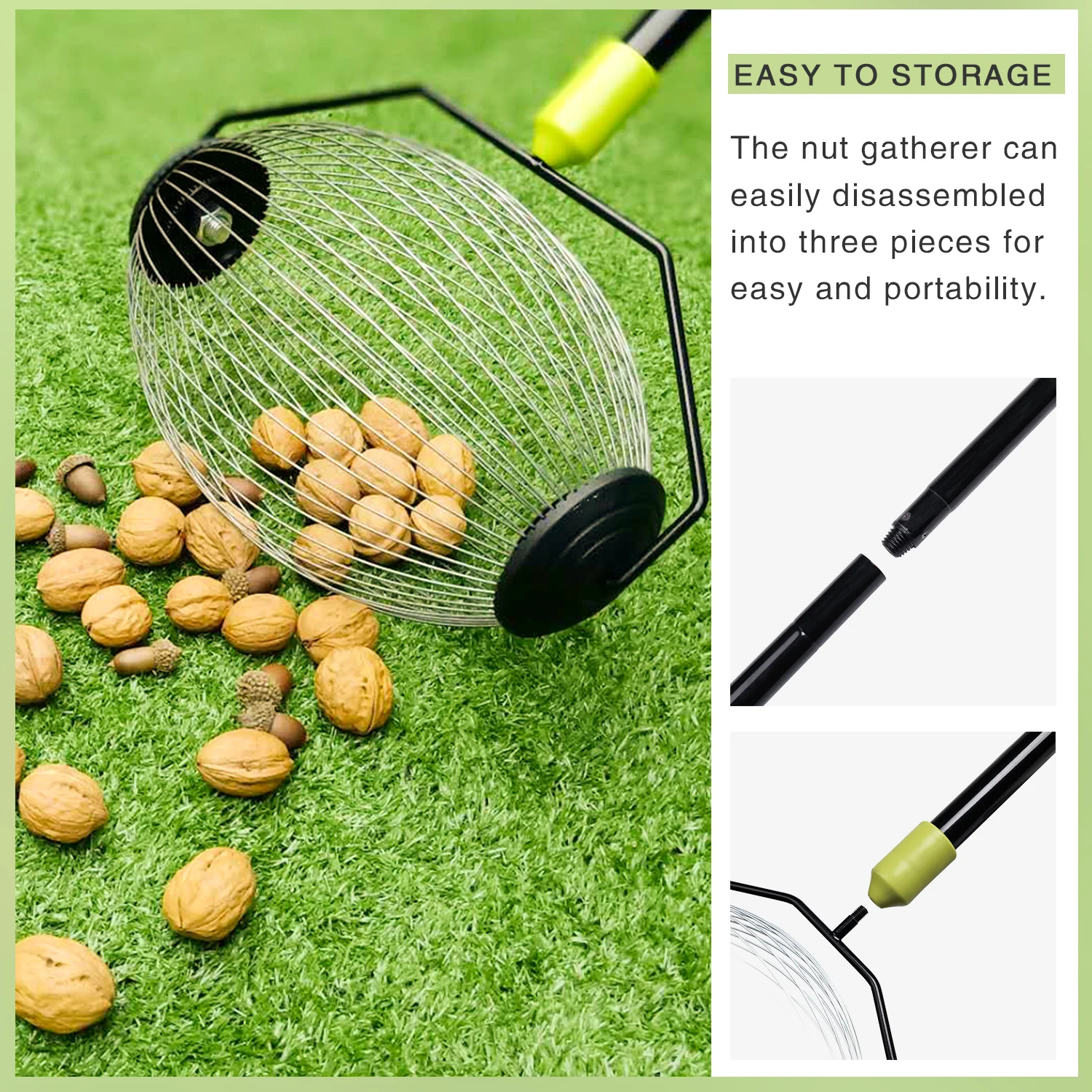 Easy Operation Tennis Ball Picker Roller Nut Picker Upper Roller Large ...