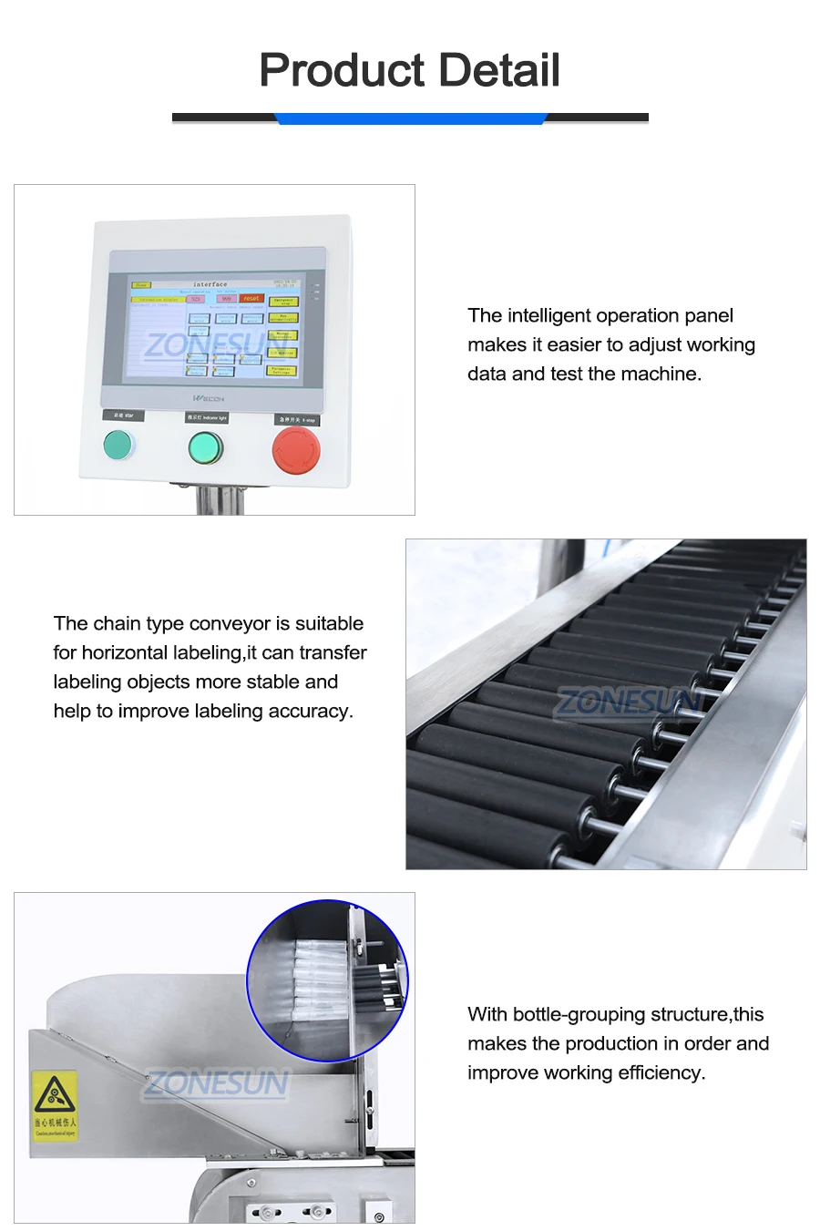 Zonesun Zs-tb823 Horizontal Tube Sticker Automatic Crayon Plastic Round Bottle Labeling Machine ...