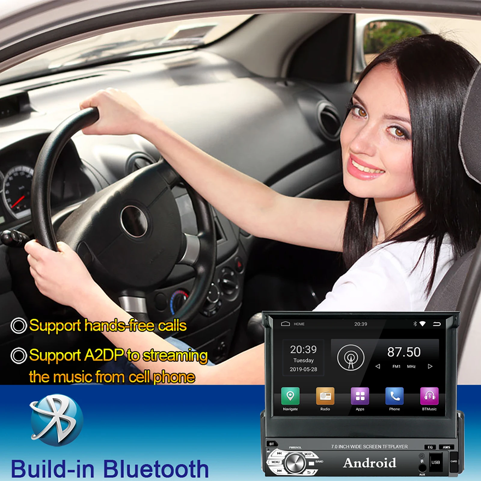 Bbzl 1 Din 7 Inch Car Multimedia Dvd Player With Flip Out Screen ...