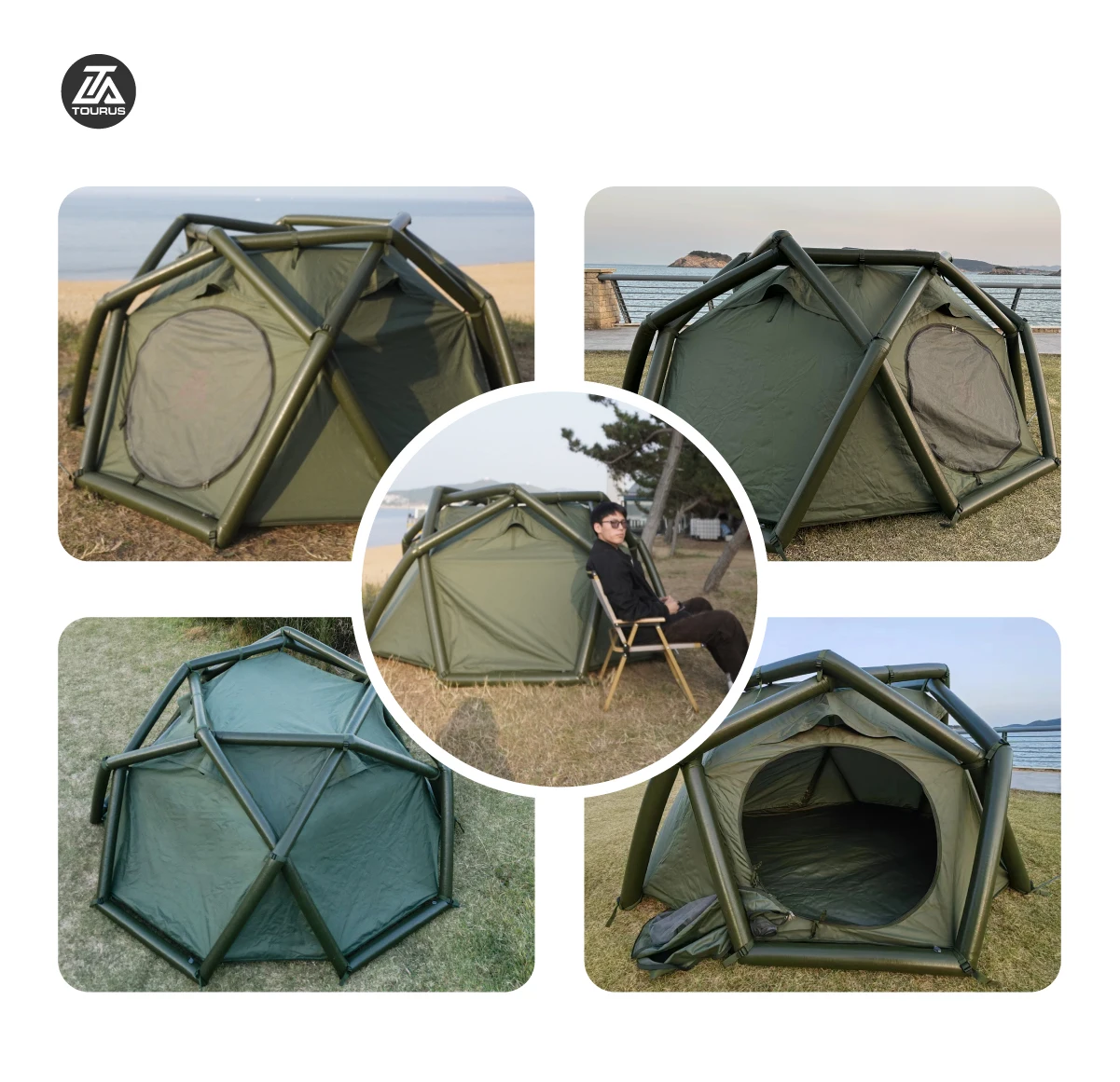 Tourus Quick Assembly Portable Inflatable Air Tube Frame Camping Tent ...