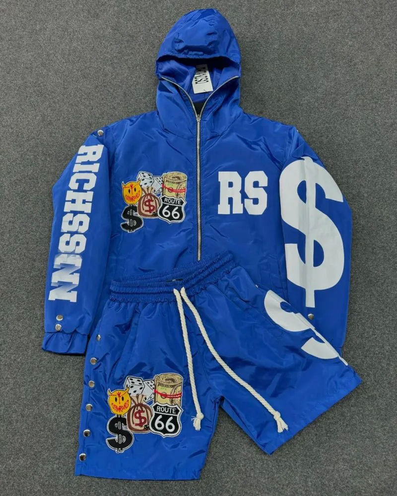 Waterproof Shorts Nylon Two Piece Windbreaker Set Track Suit Polyester ...