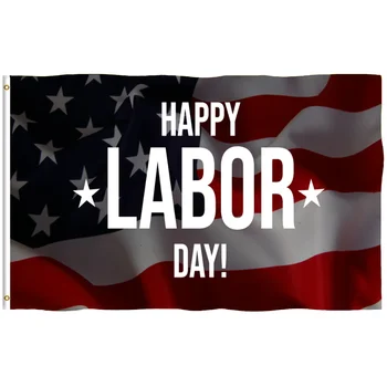 Custom 3*5ft American Flag Waving Celebrate Happy Labor Day Stars ...