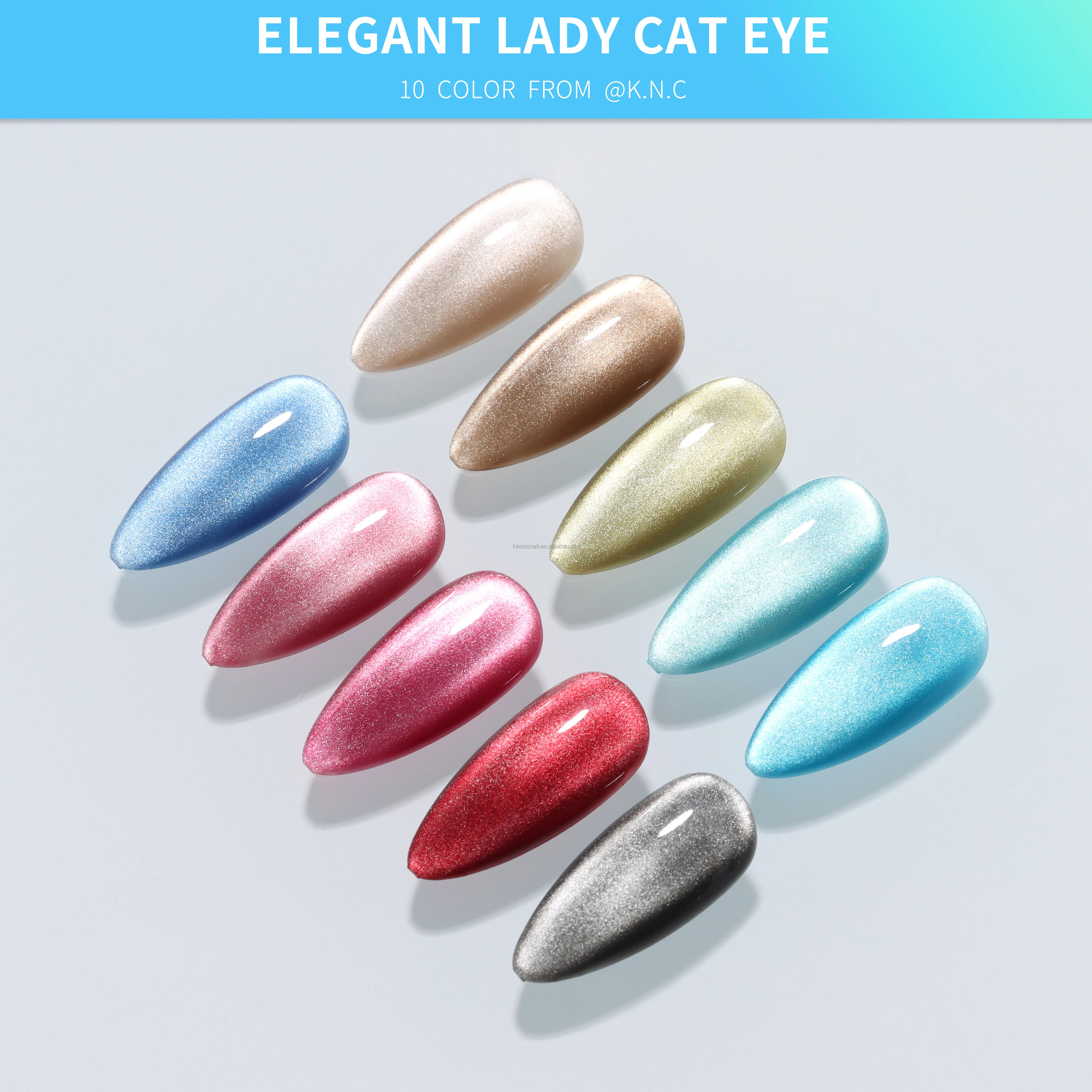 Kinnco 2024 Elegant Lady Cat Eye Uv Gel Polish 10 Colors With Smoothie ...