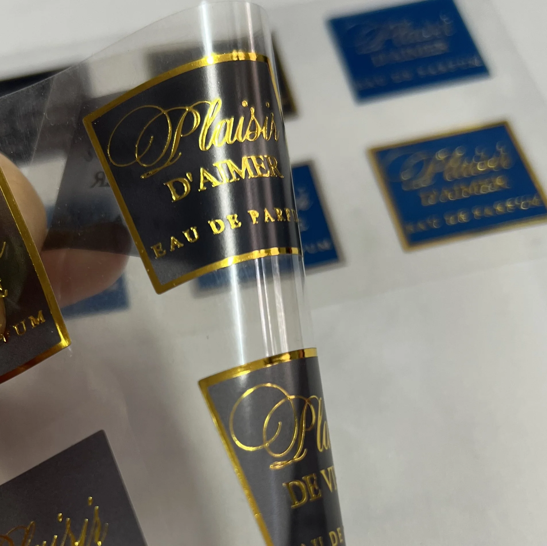 Custom 3d Metallic Clear Printed Silver Rose Pvc Hot Stamping Embossed ...