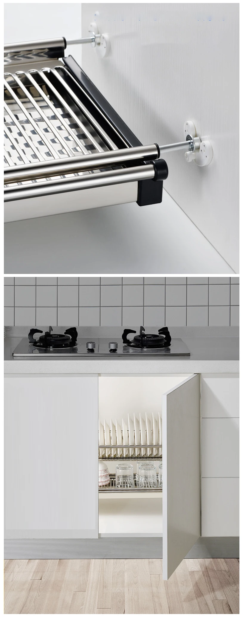 Welltop Modern Kitchen Cabinet Organizer 2 Tier Dish Drying Rack ...