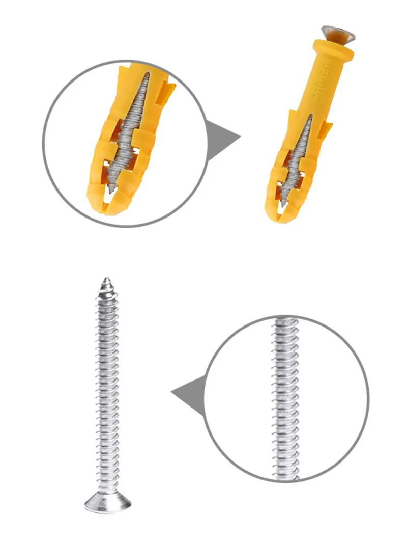 Fastener Nylon Expansion Plug Screw Expansion Tube 8mm Small Yellow ...