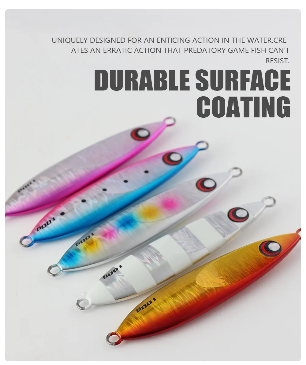 Jiggingduke 60g 80g 100g 130g 160g 200g 260g Saltwater Fishing Slow Pitch Jigging Metal Lure Jig ...