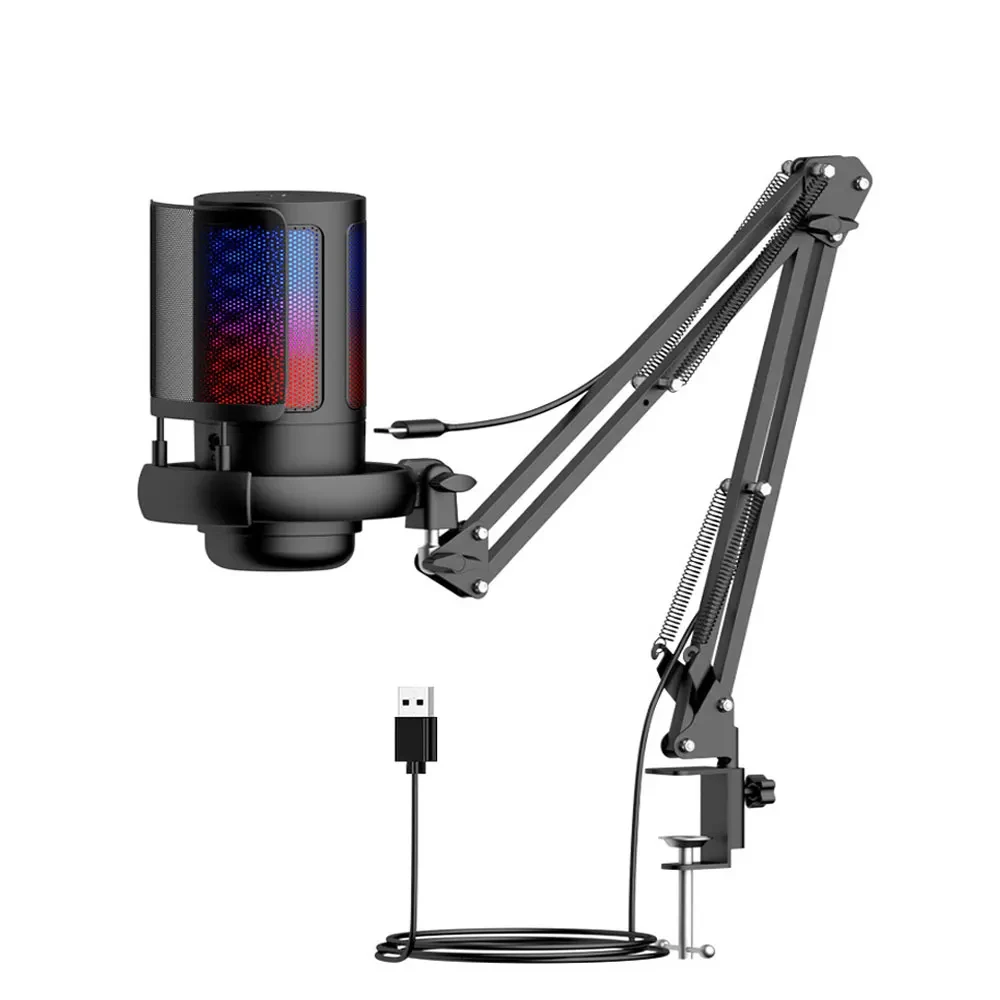 Fox Gaming RGB Recording Microphone With Adjustable Arm Stand USB ...