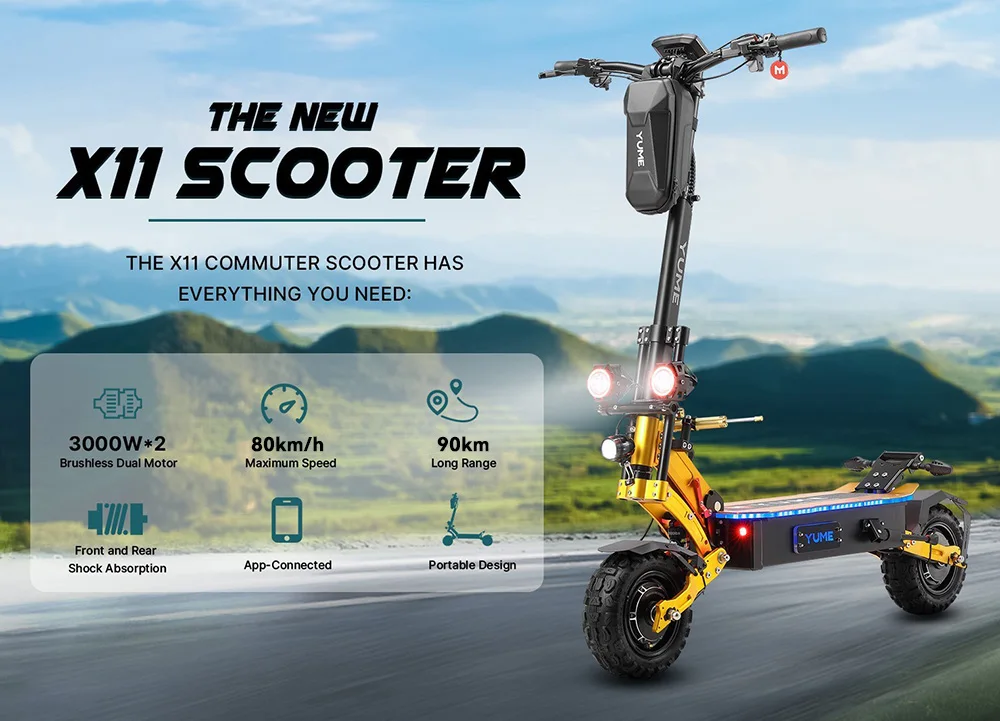 Yume X11 Plus Dual Motor Electric Scooter - 6000W, 80 Km/H Max Speed ...