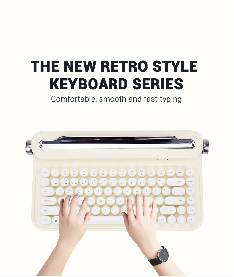 Retro Punk Wireless Typewriter Keyboard - 86 Keys for Ipad