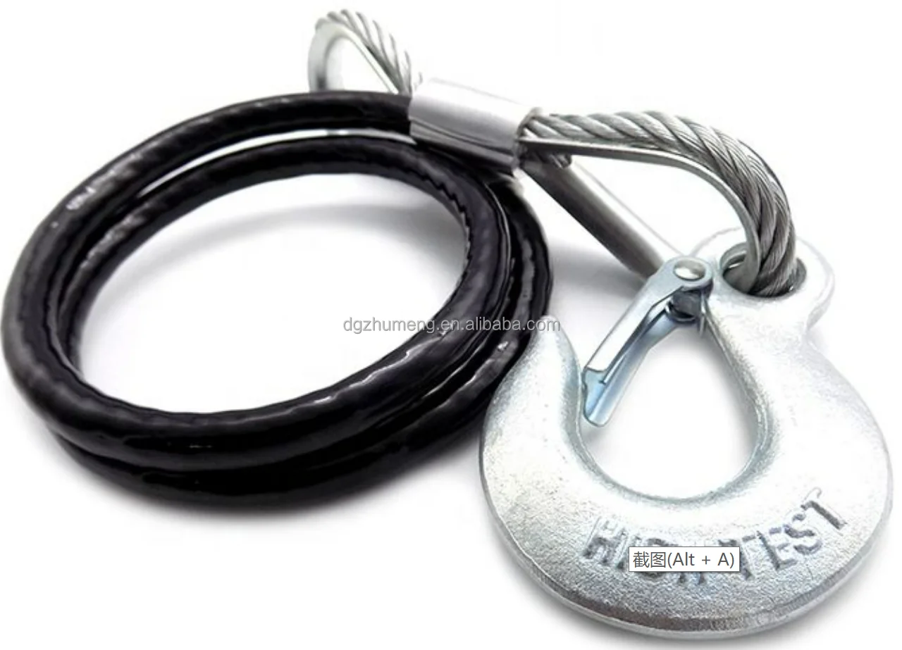 Heavy Duty Braided Safety Steel Coated Wire Rope Assembly With Loop ...
