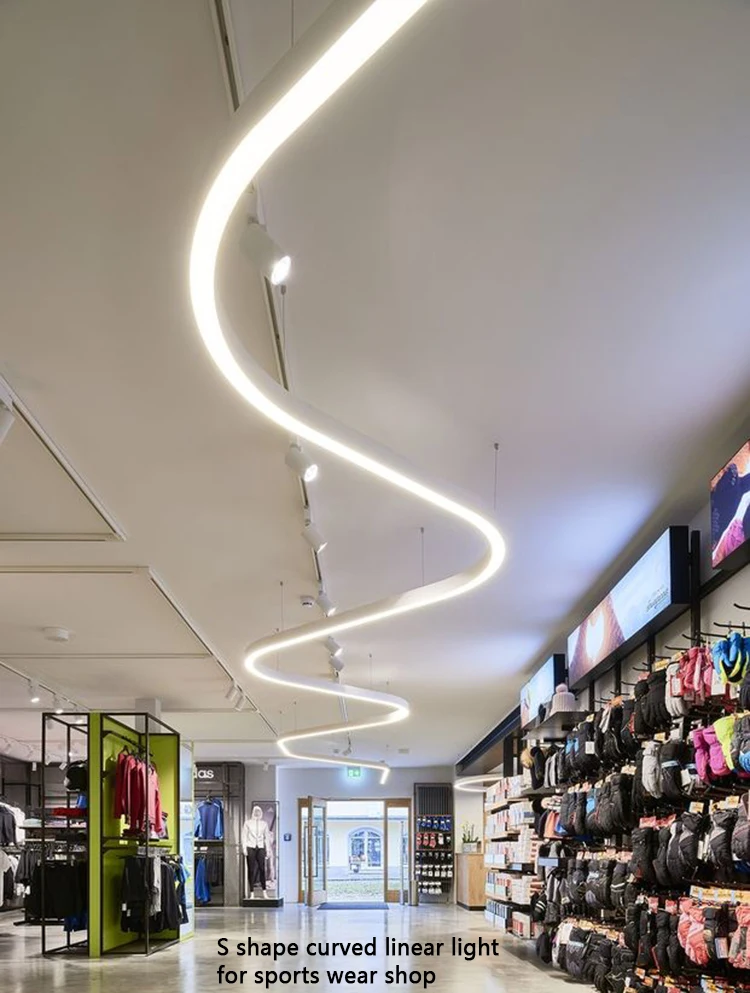 Curved Profile Led Linear Light System Linkable Surface Mounted Pendant ...