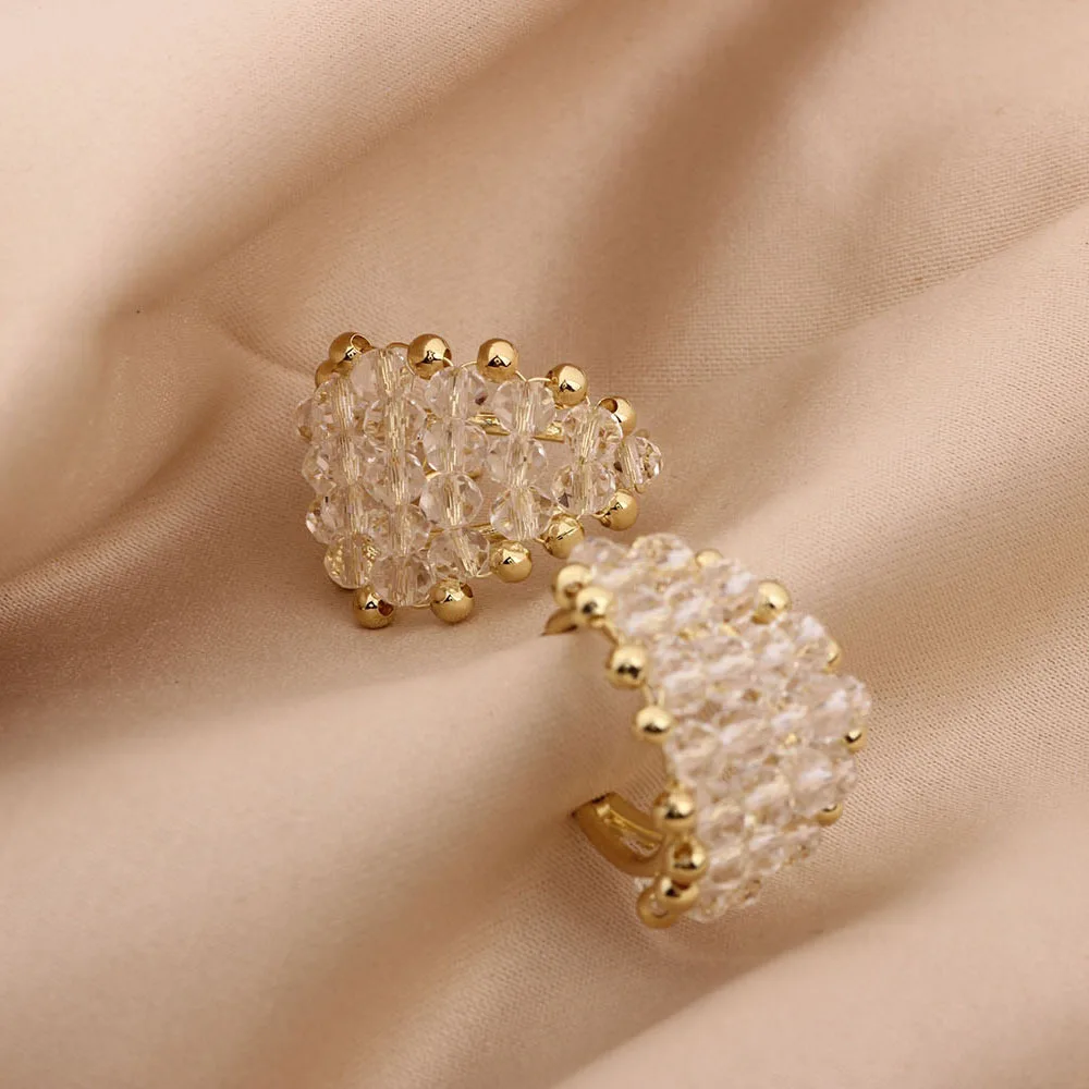 Kl 2024 New Design Luxury C Shaped Handmade Transparent Crystal Beads ...