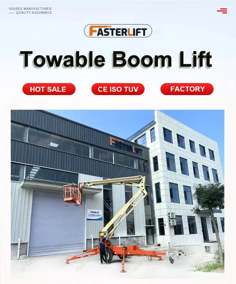 14m Towable Boom Lift Self Propelled Articulated Boom Lift Man Lift ...