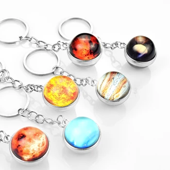 Moon Keychain Earth Sun Mars Jupiter Saturn Eight Planets Galaxy Nebula ...