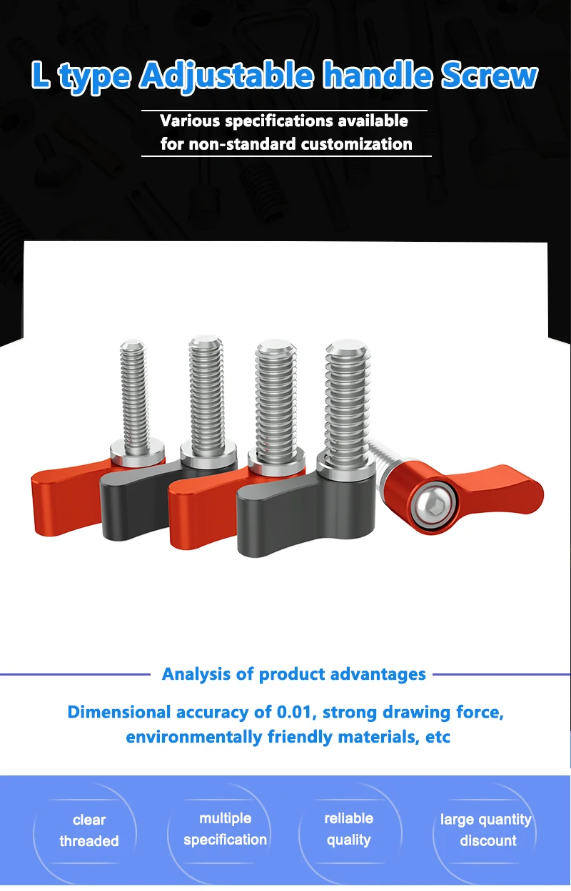 Customized Aluminum Alloy Thumb Screws M4 M5 M6 Camera Stabilizer L ...