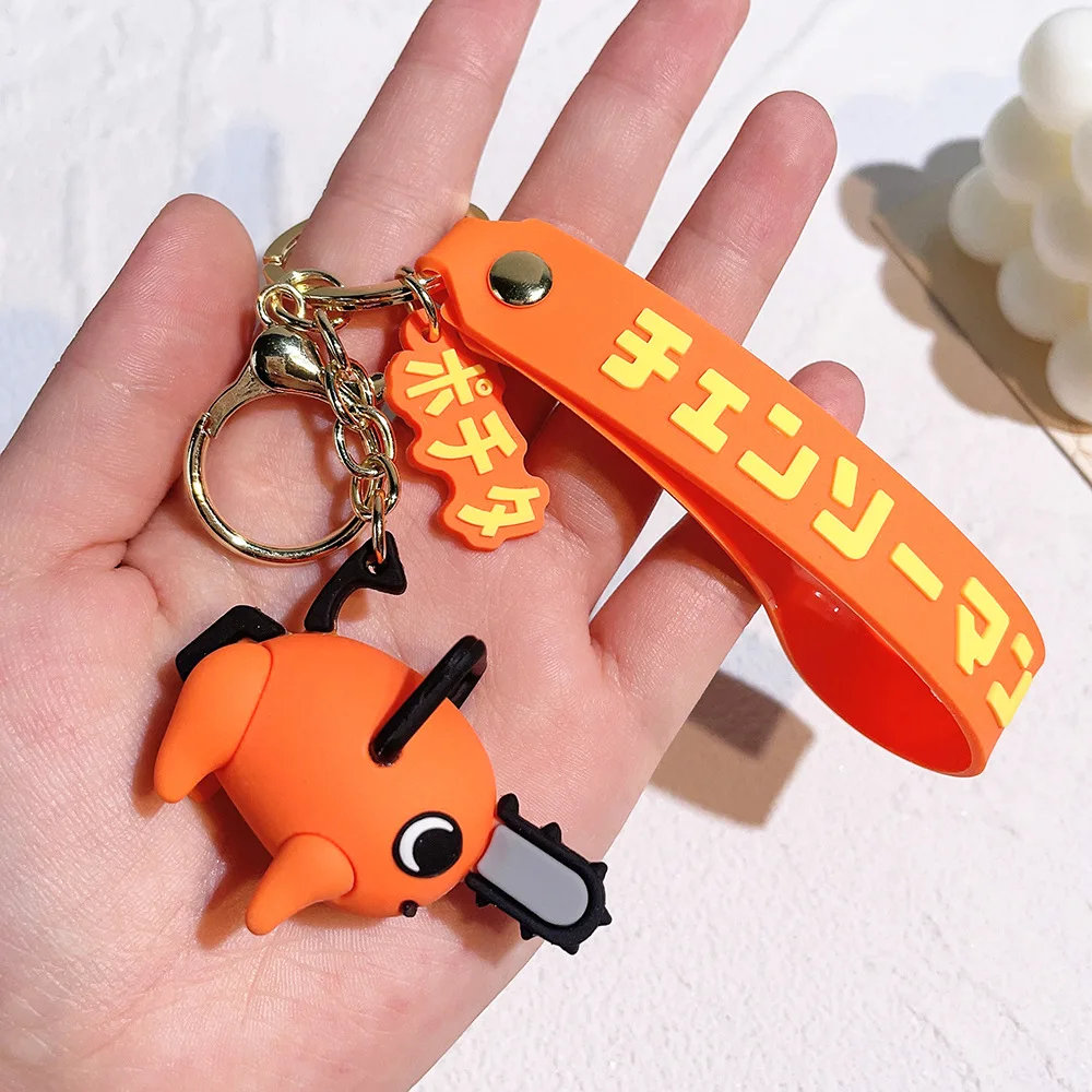 Cartoon Chainsaw Man 3d Keychain Denji Pochita Figure Pvc Pendant ...