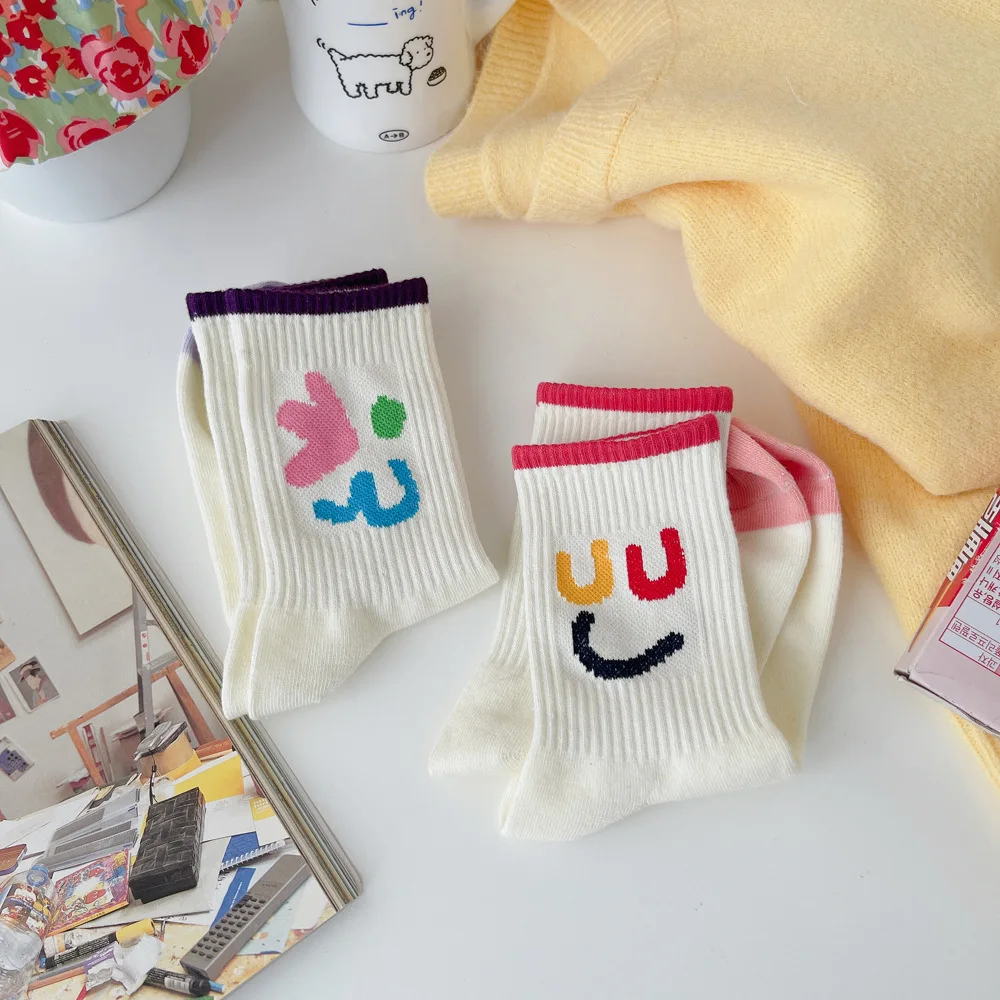 Cute Cartoon Skateboard Socks Sports Smile Face Socks for Women ...