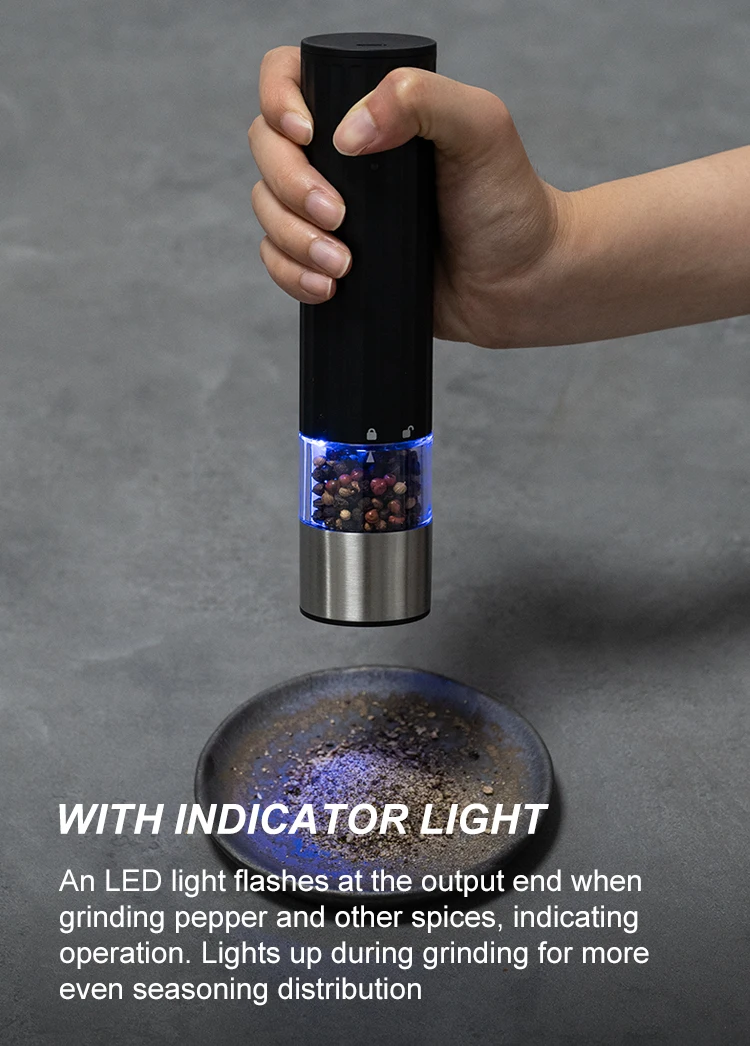 Electric Salt and Pepper Grinders with LED Light - Acceppt