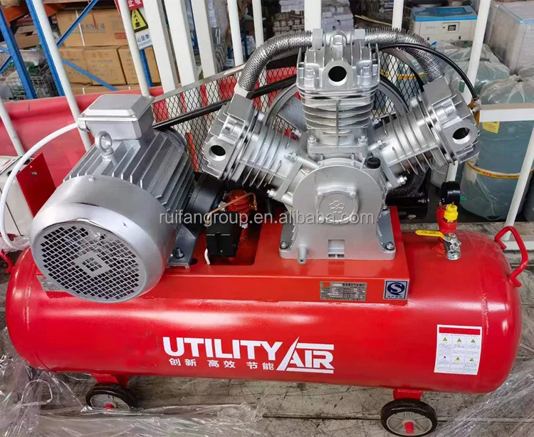 Small Belt Electric Piston Air Compressor 8 Bar 100l Piston Compressor ...