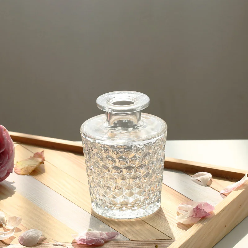 Madrid Transparent Round Flower Arrangement Small Vase French Relief ...