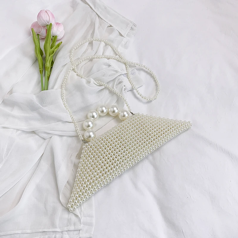 2025 Trapezoid Pearl Chain Beaded Bag - Luxury Evening Clutch