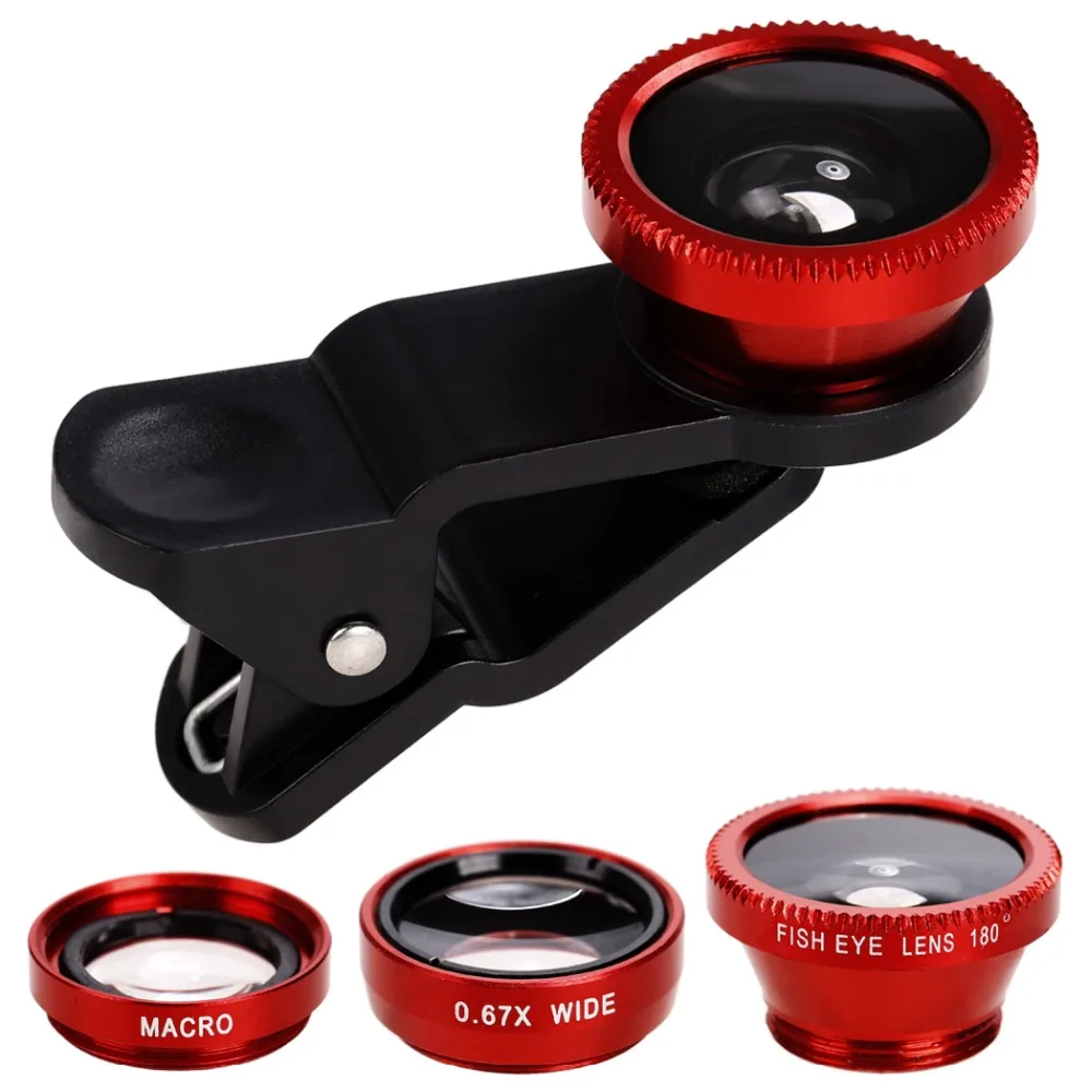 3 in 1 Wide Angle Macro Fisheye Phone Lens Kit - Clip Lens Wide Angle