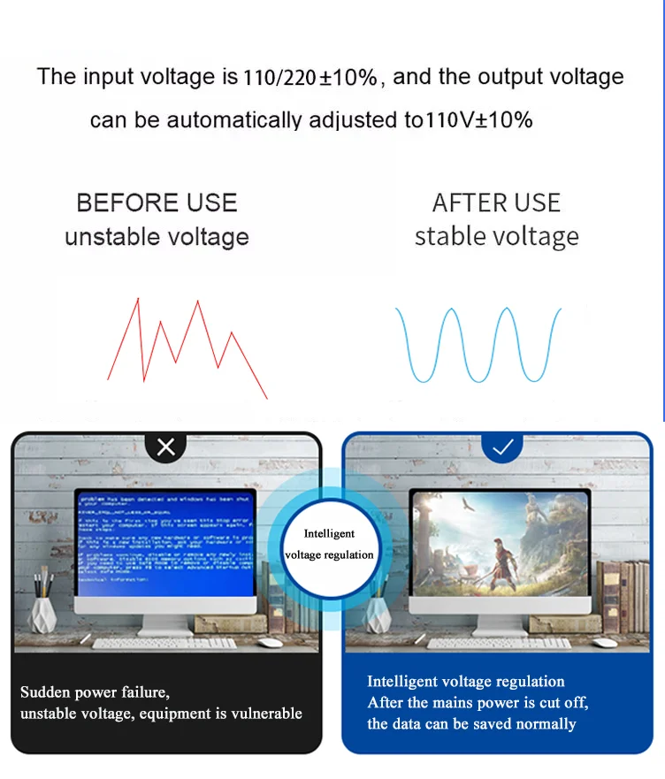 Line Interactive 2kva 1200w Ups With Battery 110v 120v 220v 230v 240v ...