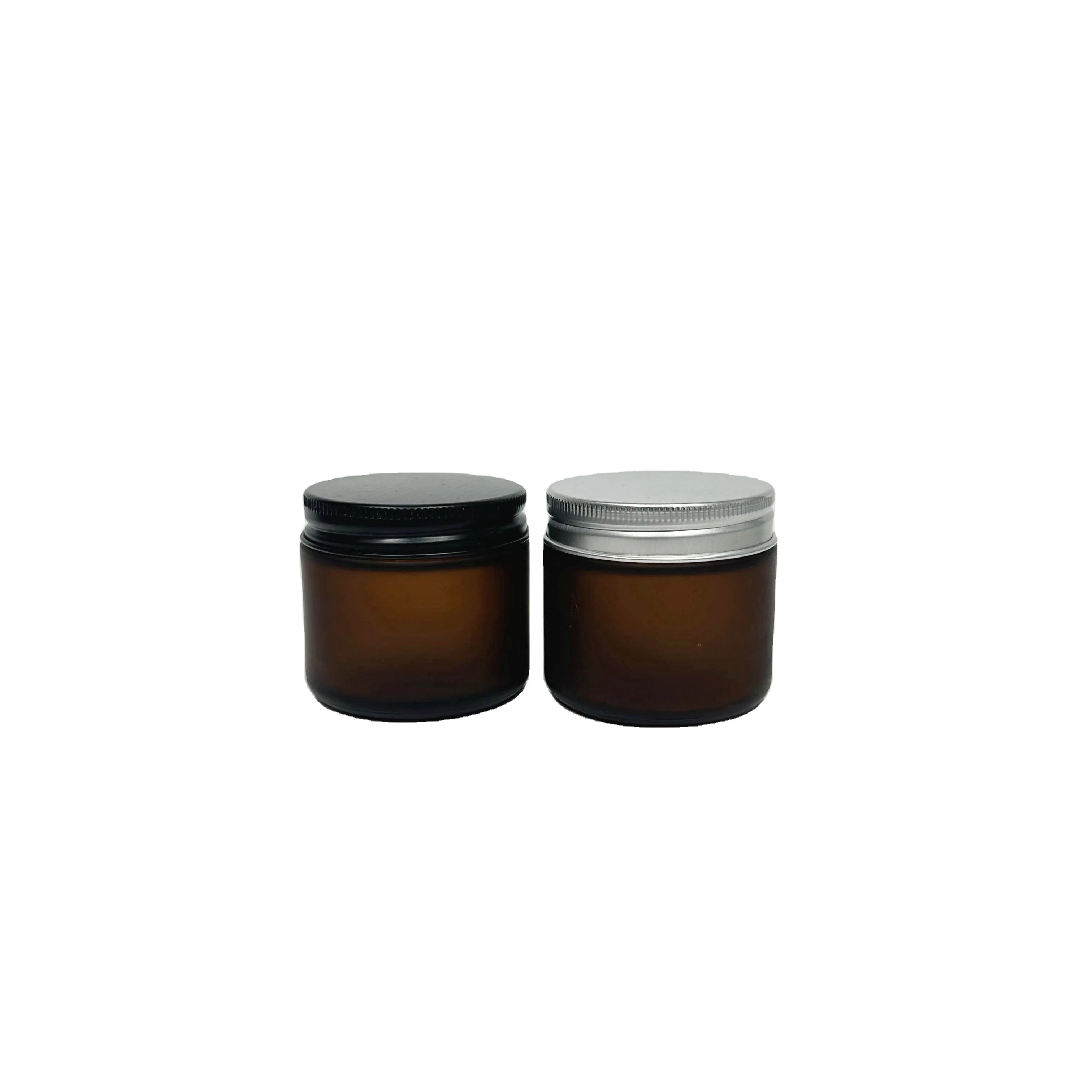 2oz Amber Frosted Glass Cream Jar with Black Metal Lid| Alibaba.com