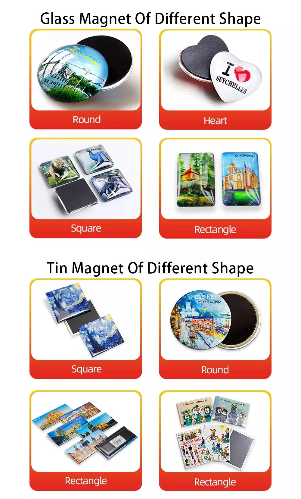 Cartoon Refrigerator Stickers Creative Magnets Crystal Glass Decorative ...