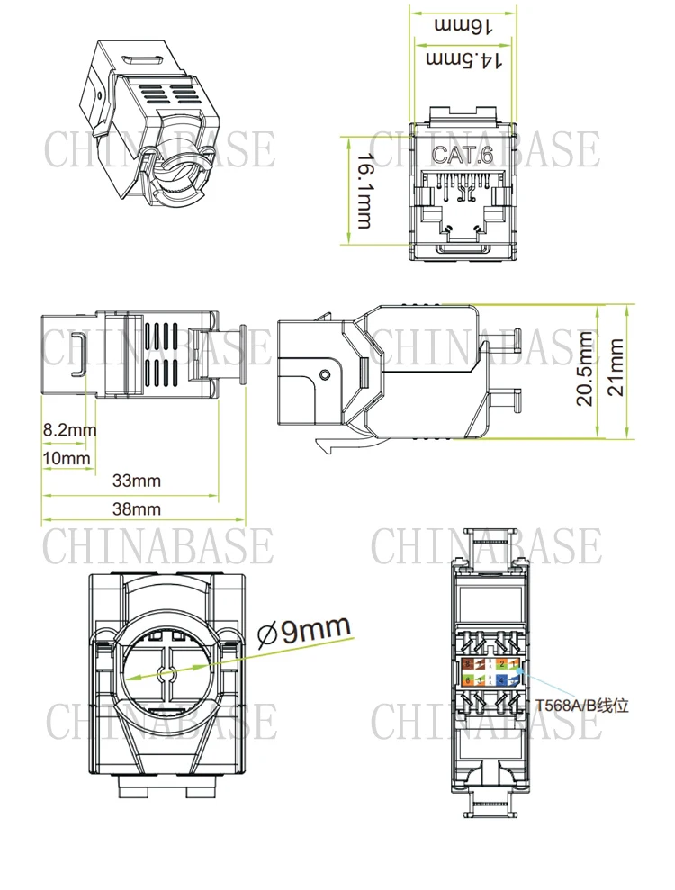 Rj45 Cat6 Toolless Self-locking Zinc Alloy Keystone Jack Coupler For ...