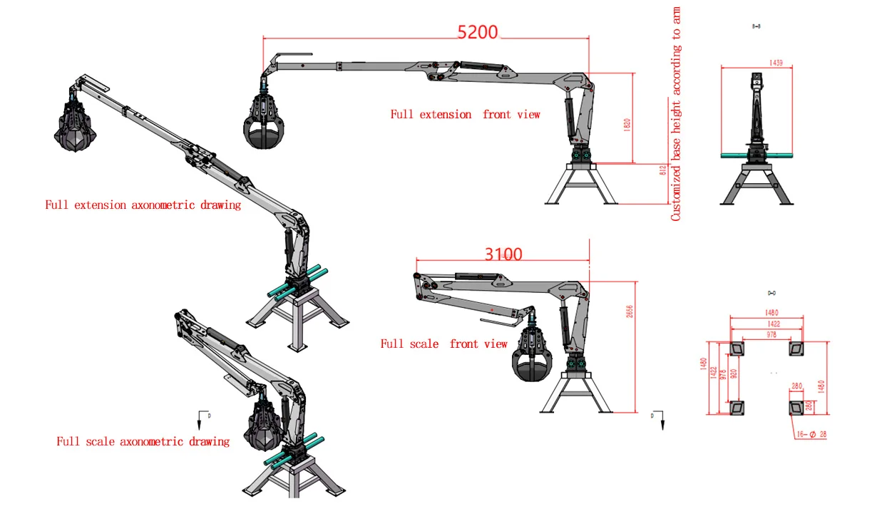 Hydraulic Wood Log Grapple - Efficient Timber Manipulator