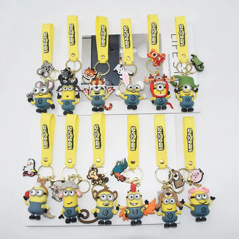 Custom Kawaii Cartoon Little Man Keyrings Soft Pvc Cartoon Character 3d ...