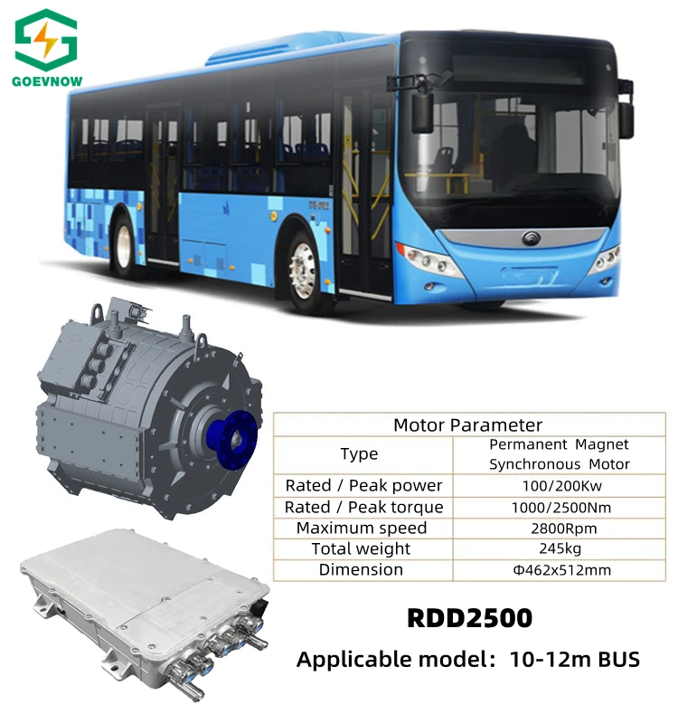 High Quality Pmsm Ac Motor For 13-17t Truck Rdd2500 Waterproof Ip67 Electric Engine For 10-12m ...