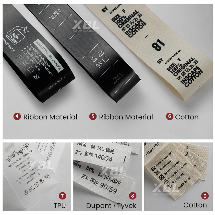 Custom Brand Logo Tags - Durable and Printed Care Labels